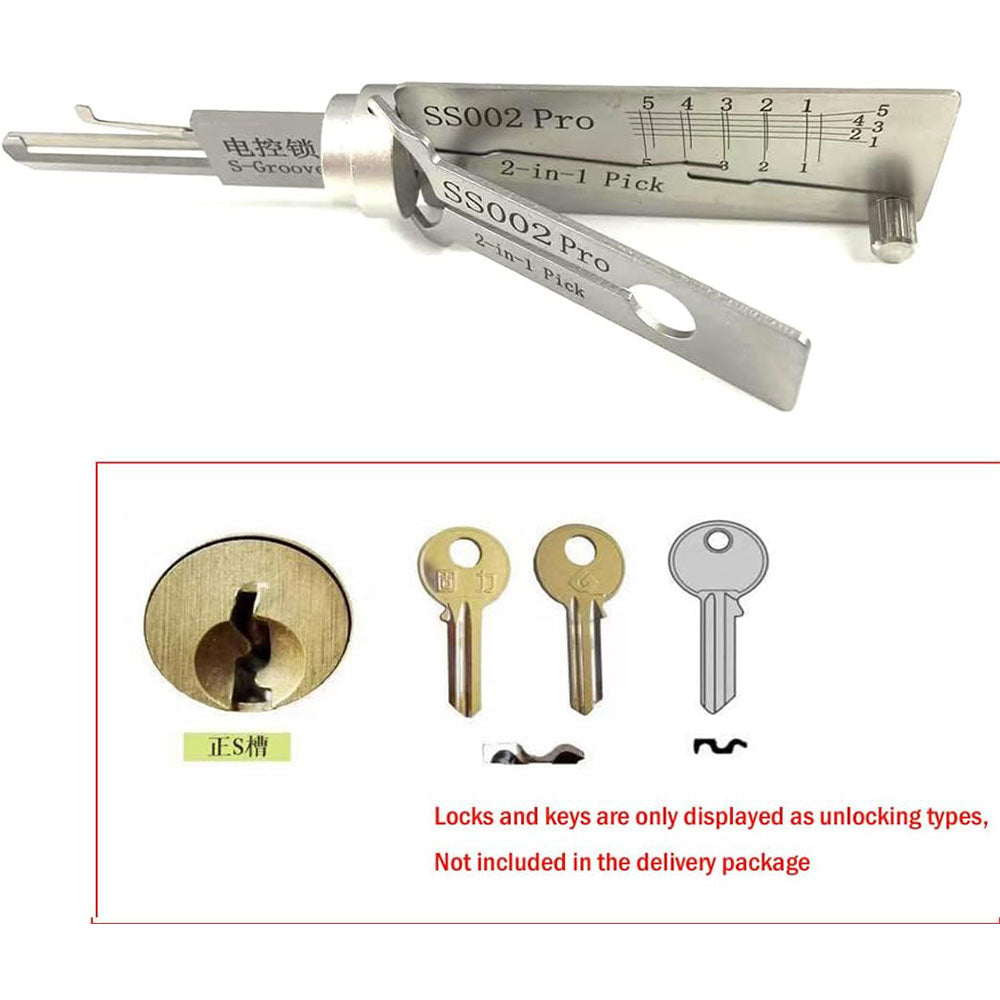Lishi Style SS002 Pro 2 in 1 Lock Pick Tool and Decoder for S-Groove D ...