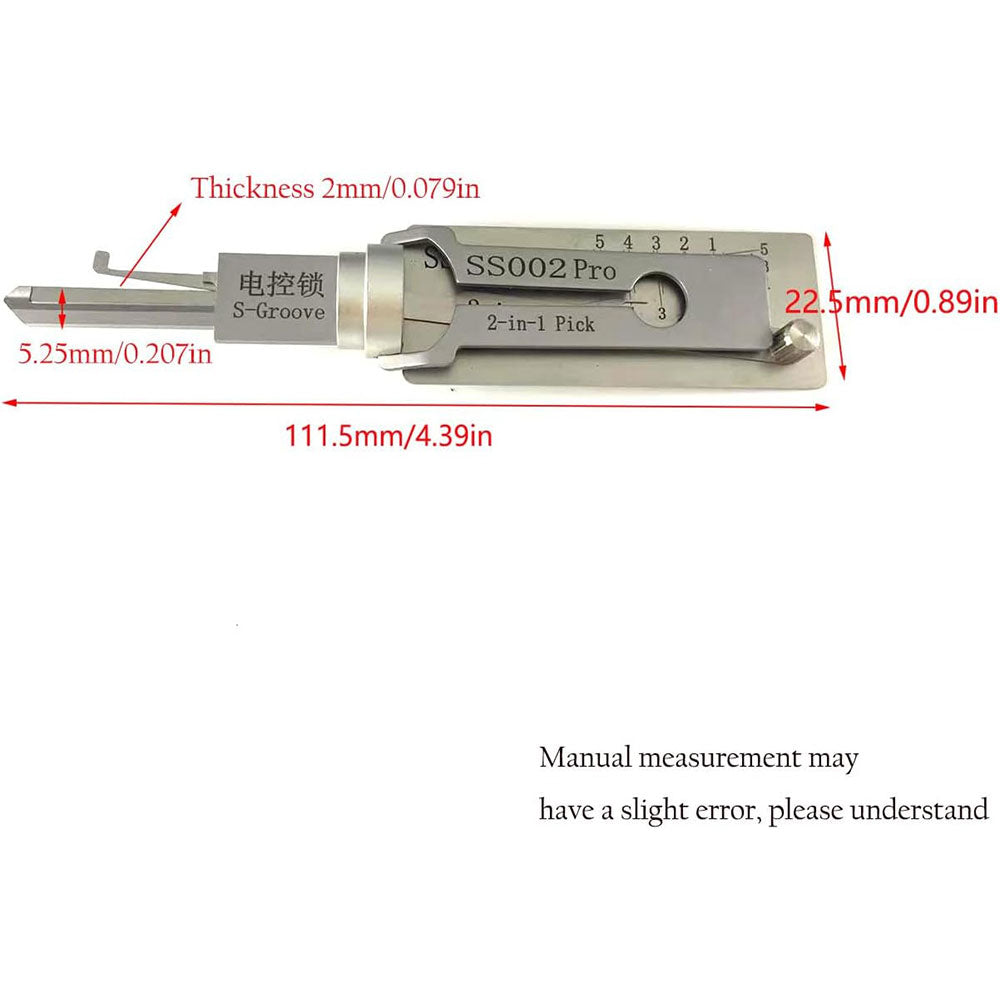 Lishi Style SS002 Pro 2 in 1 Lock Pick Tool and Decoder for S-Groove D ...